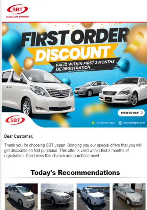 Subscribe to the SBT News Letter! | Japanese Used Cars Available ...